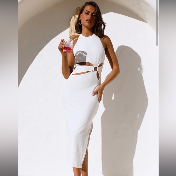 Hello Molly | Dresses | Hello Molly Line Of Portraits Midi Dress White ...